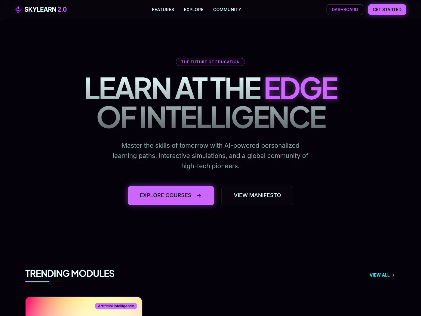 SkyLearn 2.0 AI E-Learning