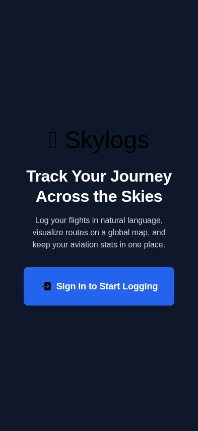 Skylogs Flight Tracker