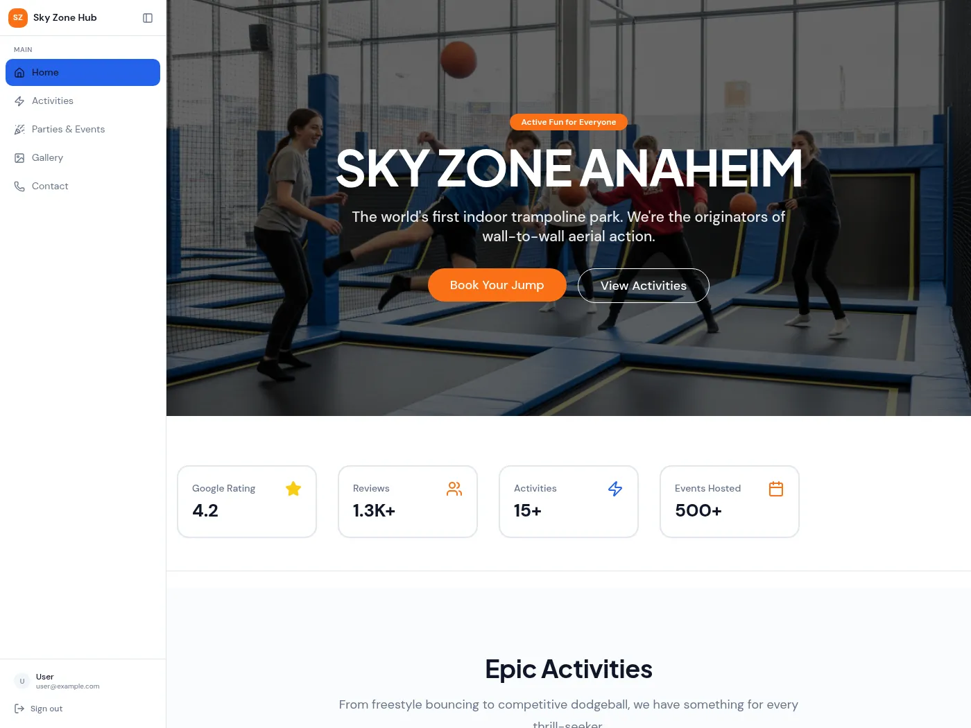 Sky Zone Anaheim Hub