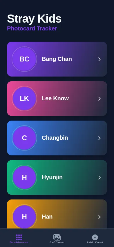 IdolCard Tracker