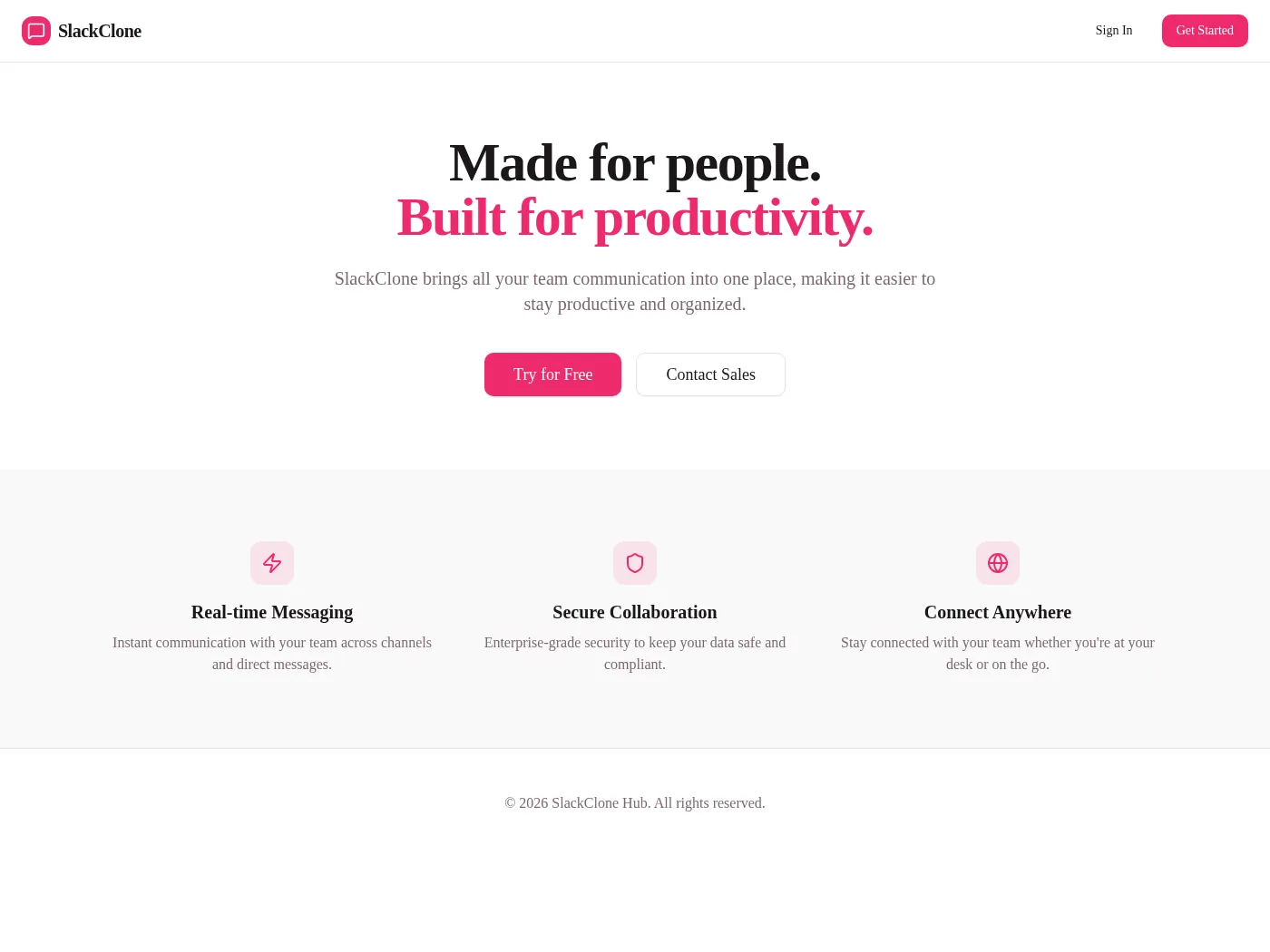 Slack Clone Hub
