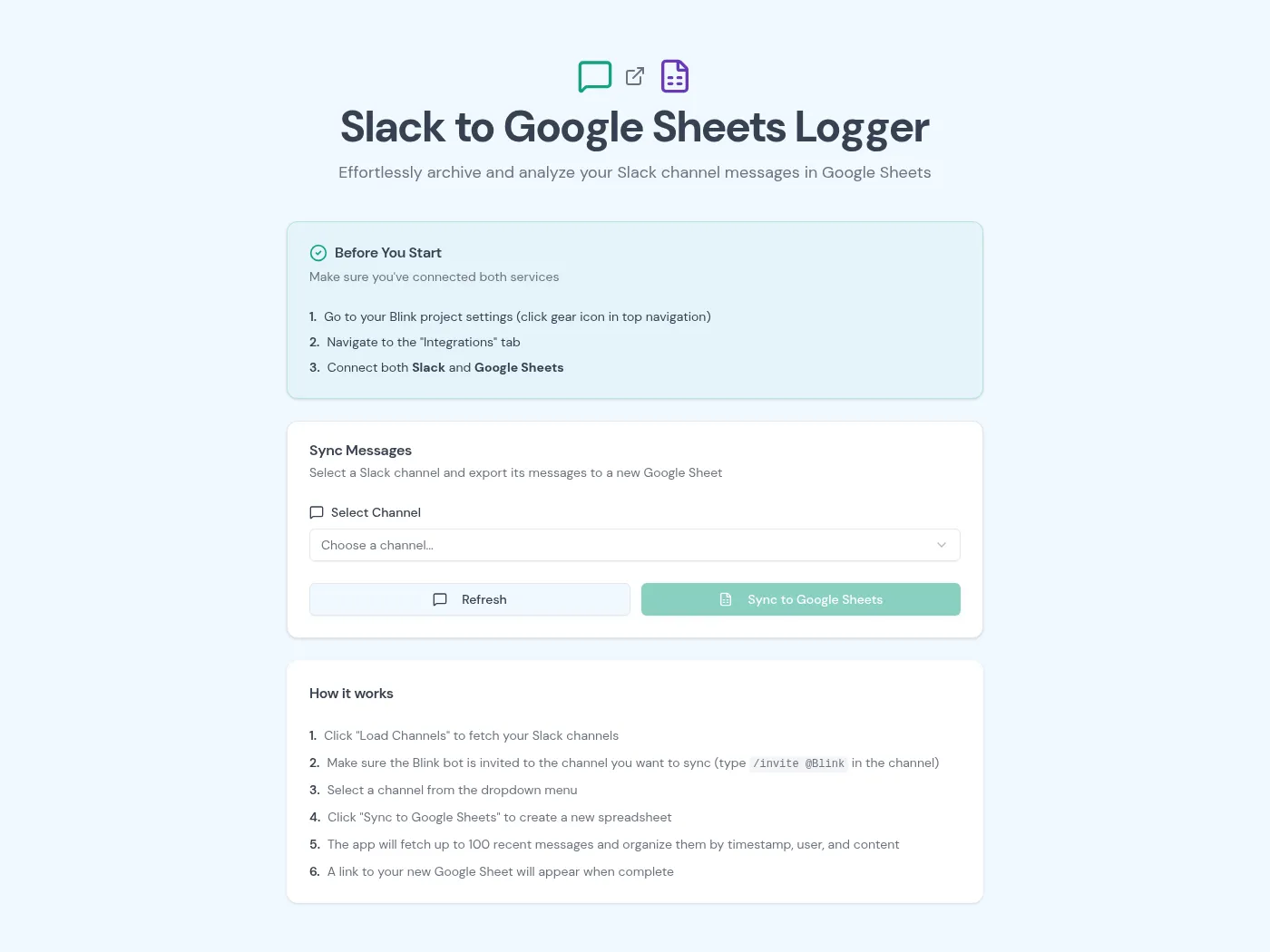 Slack to Google Sheets Logger