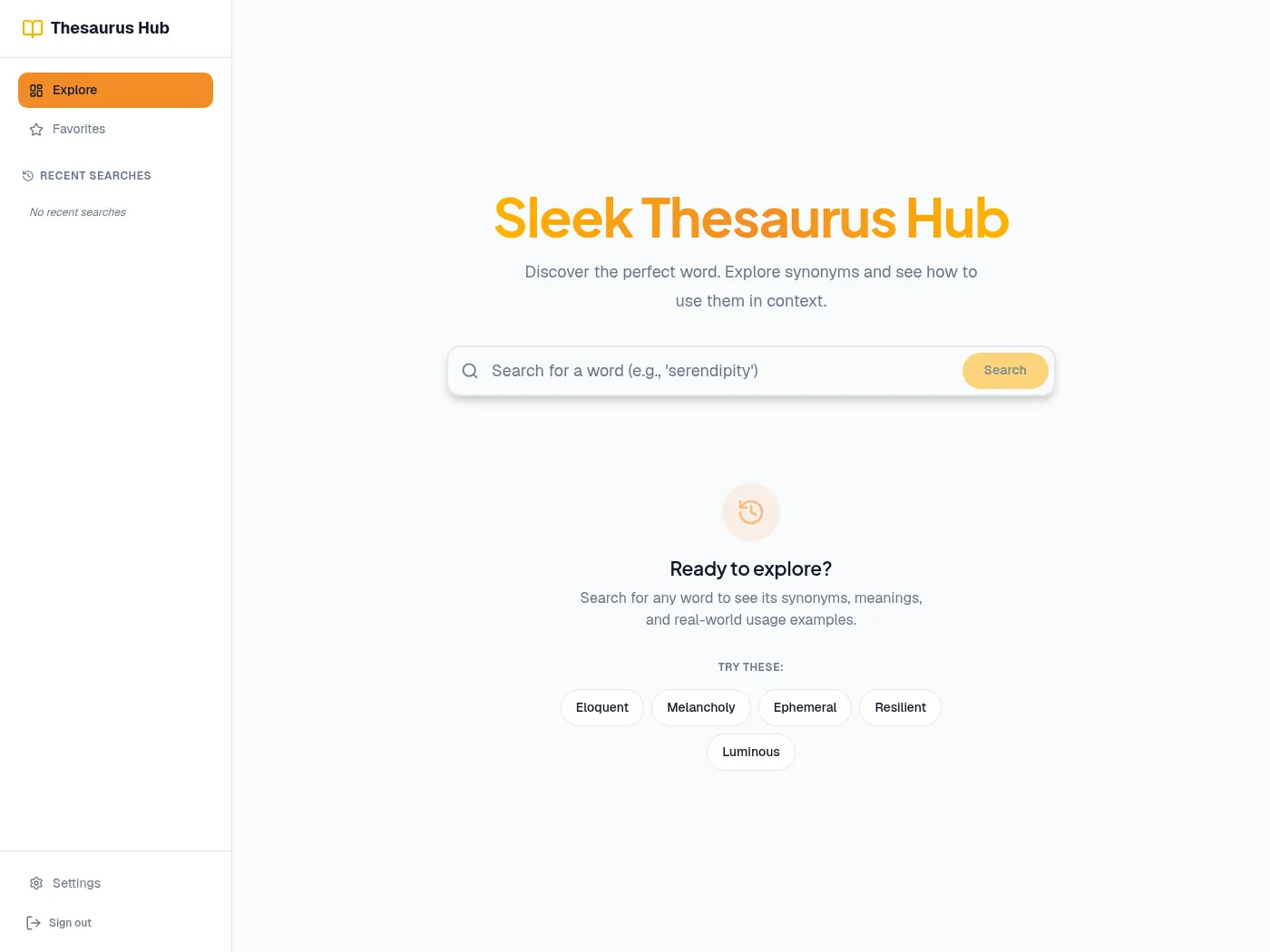 Sleek Thesaurus Hub