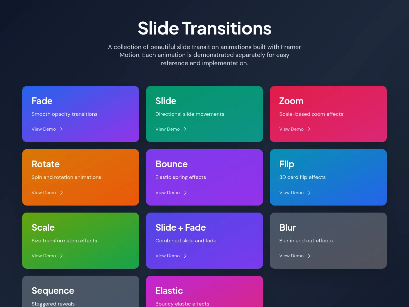 Slide Transition Animations