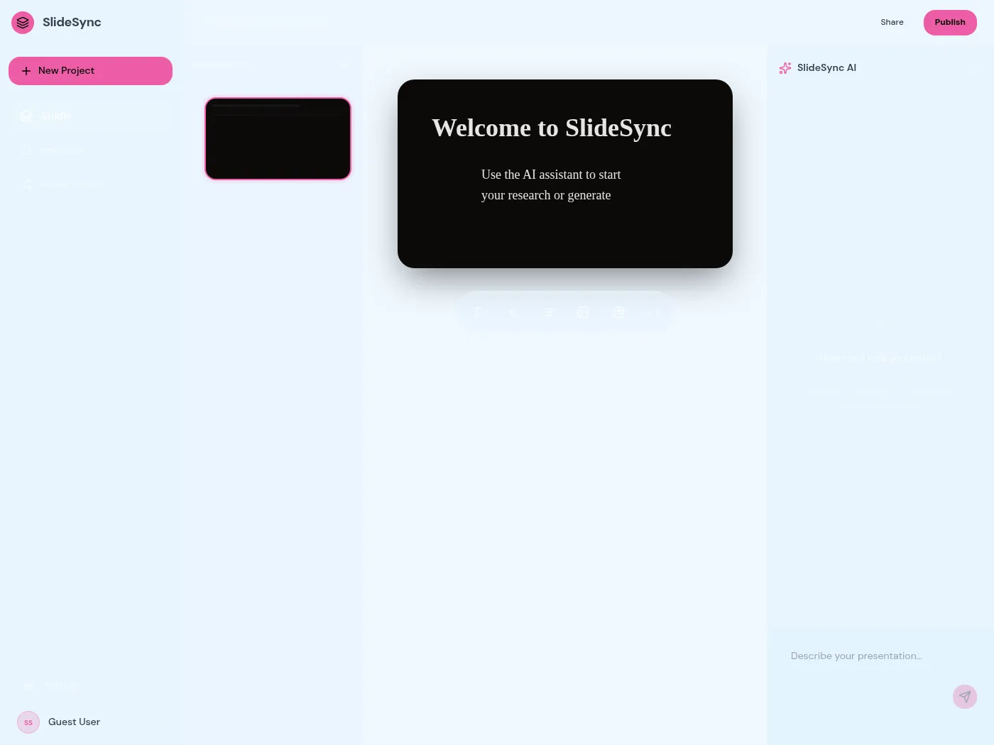 SlideSync Research Studio