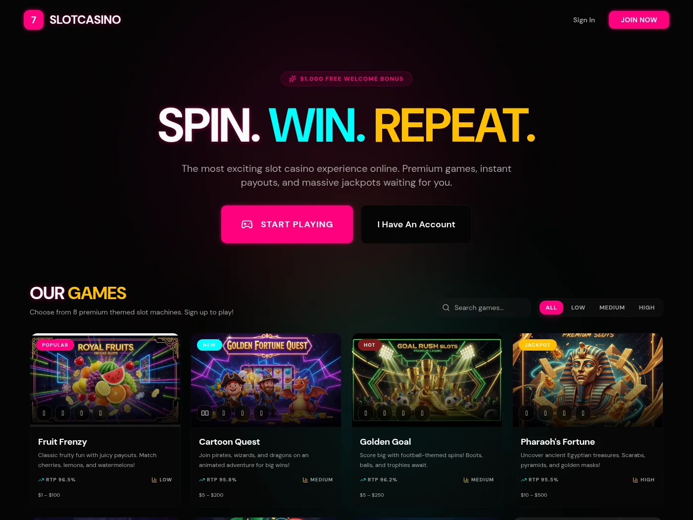 SlotCasino Platform