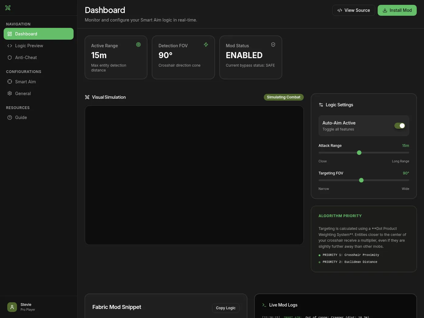 Smart Aim Minecraft Mod