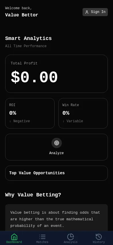 Smart Value Bets App
