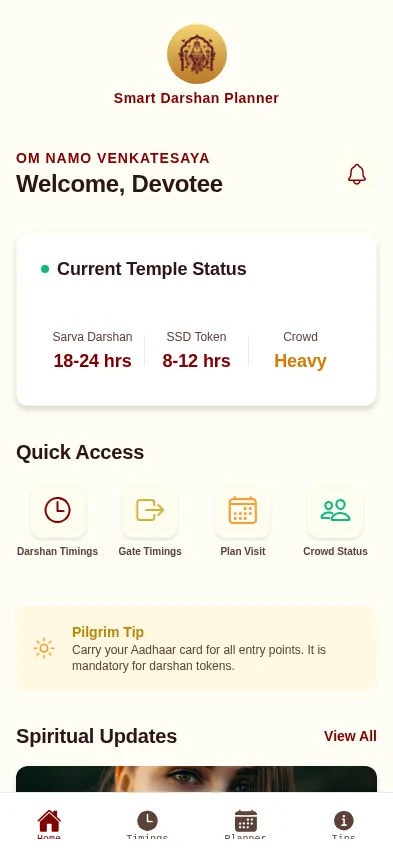 Smart Darshan Planner