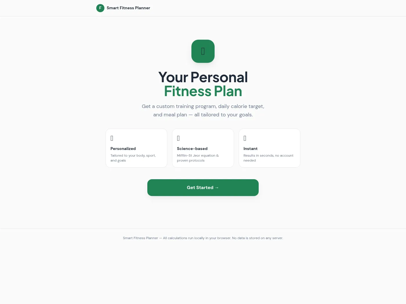 Smart Fitness Planner
