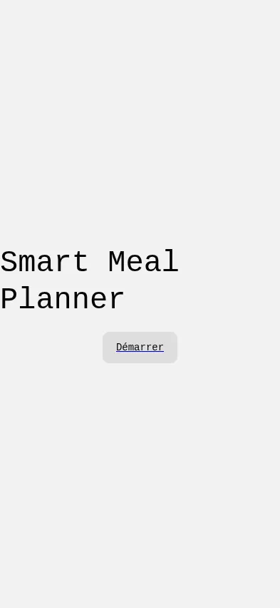 Smart Meal Planner