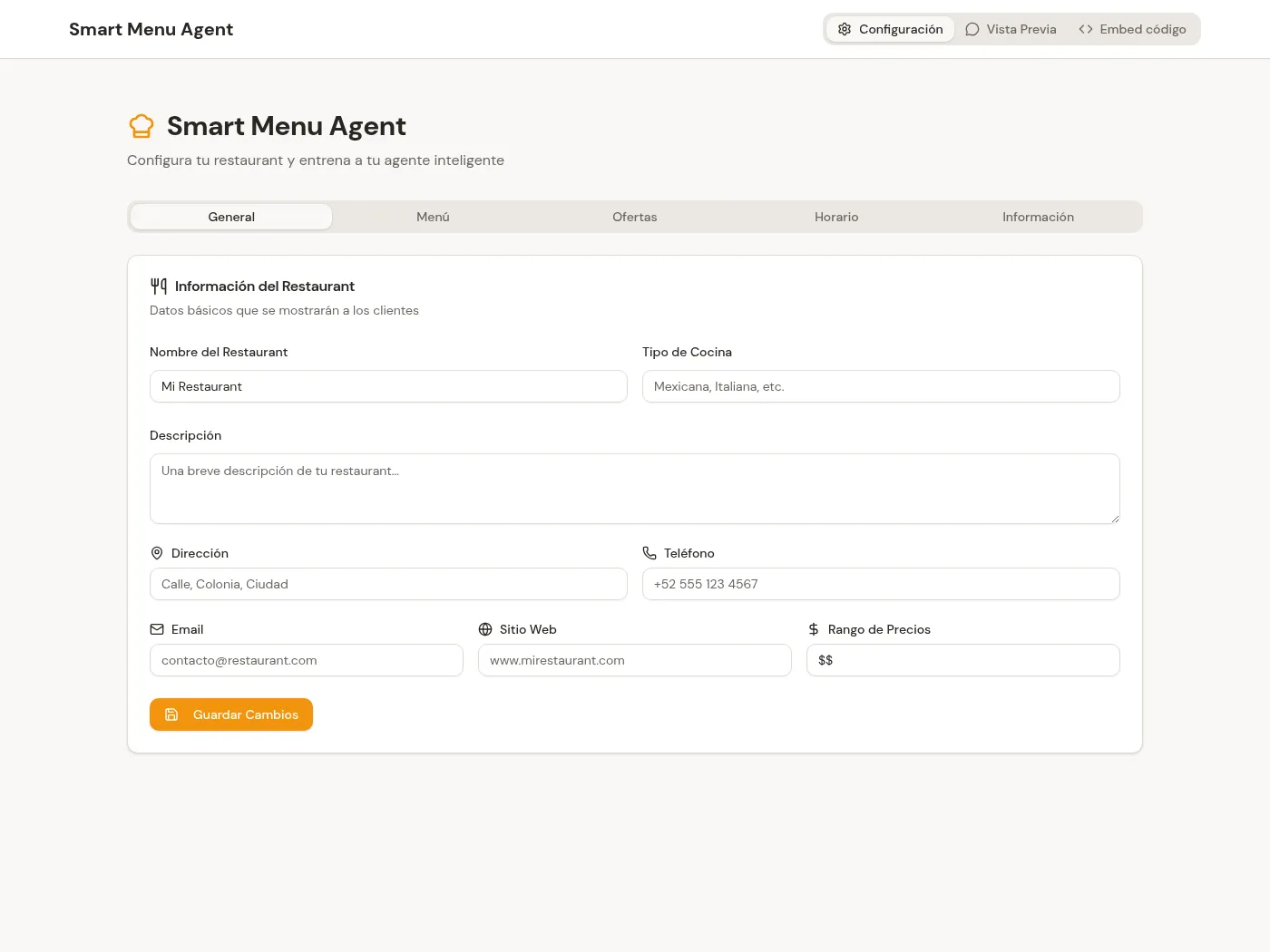 Smart Menu Agent