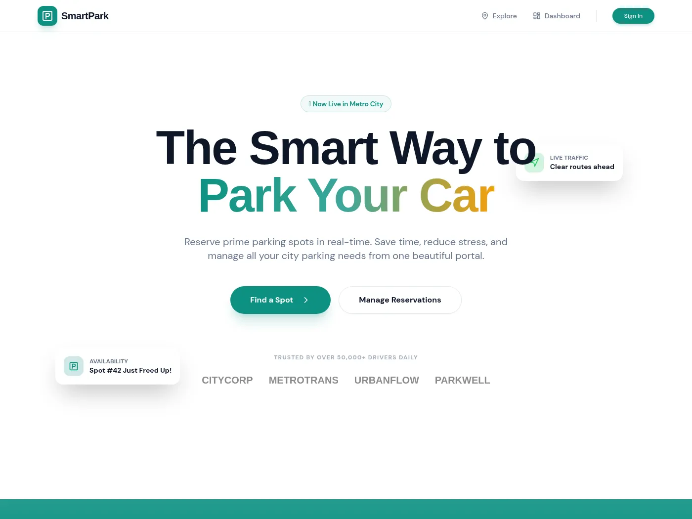 SmartPark Web Portal