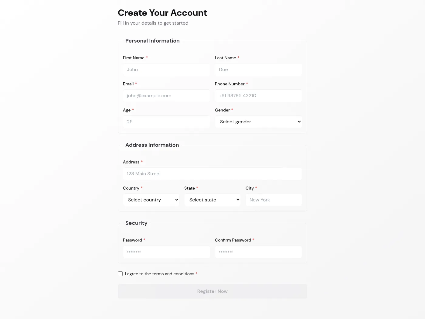 Smart Registration Form