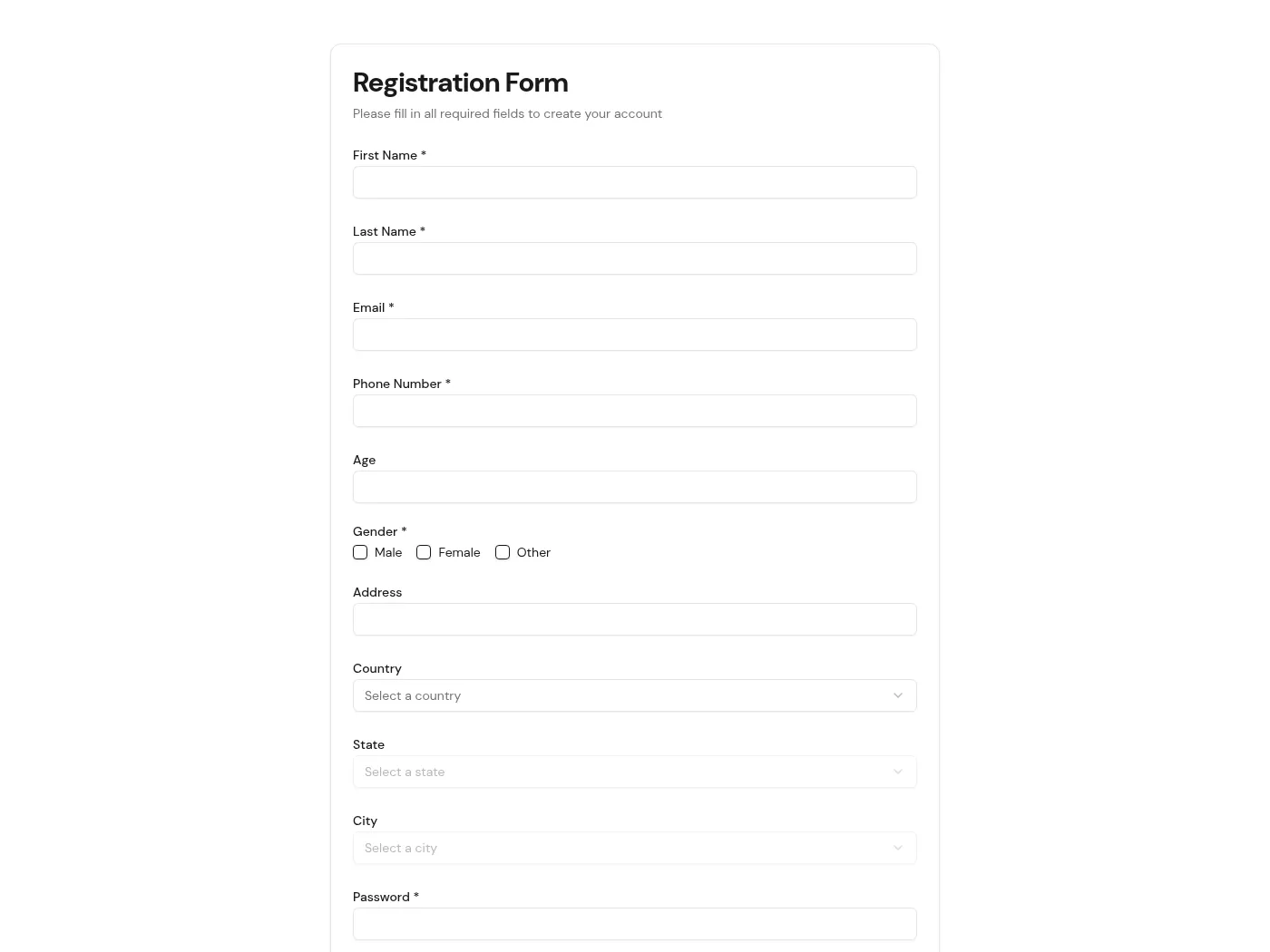 Smart Registration Form