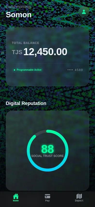 Smart-Somoni Glassmorphic UI