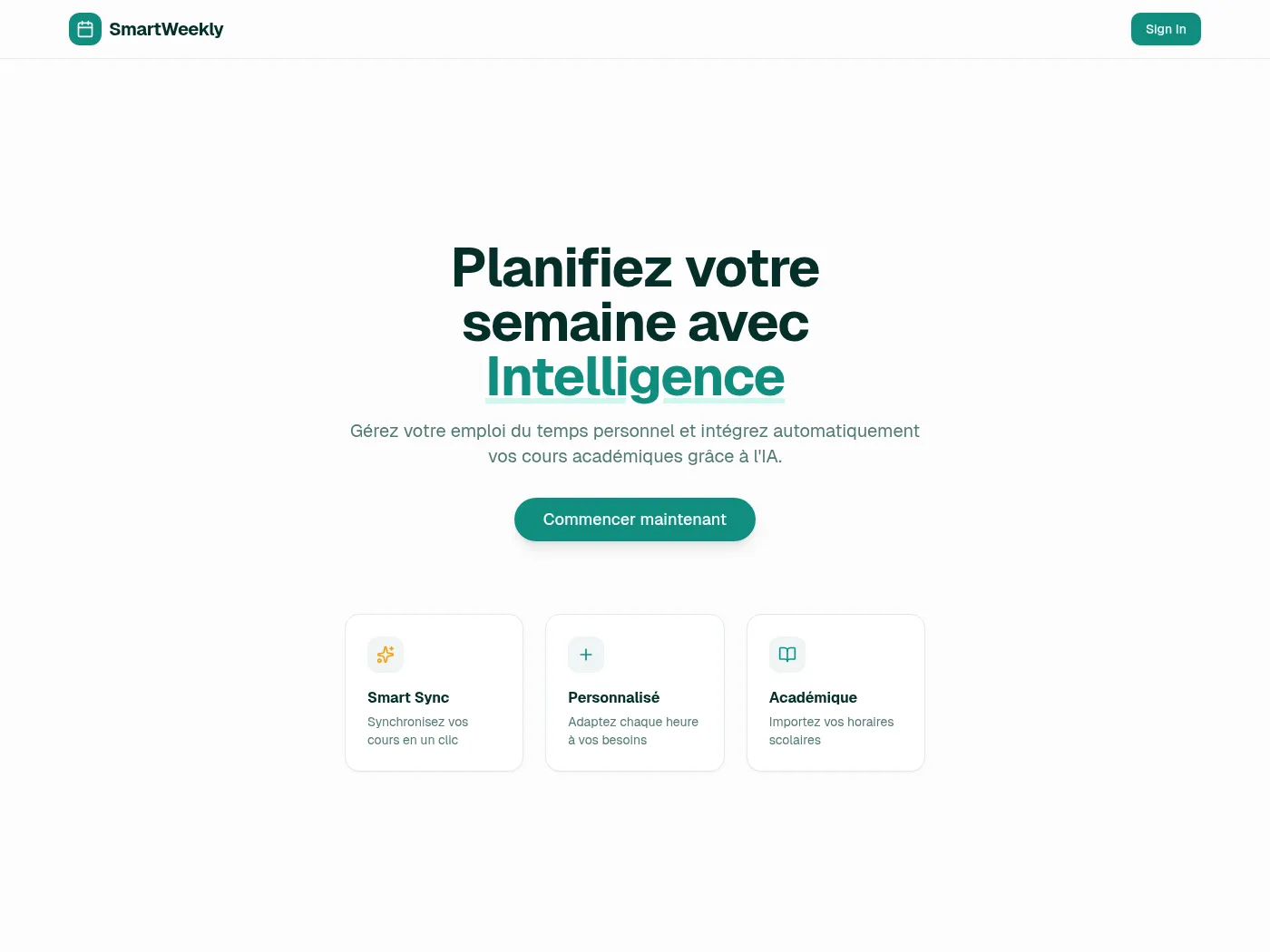 SmartWeekly Planner