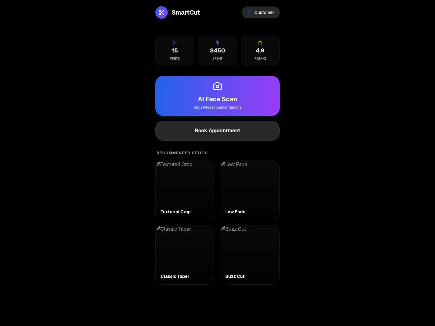 SmartCut Booking App