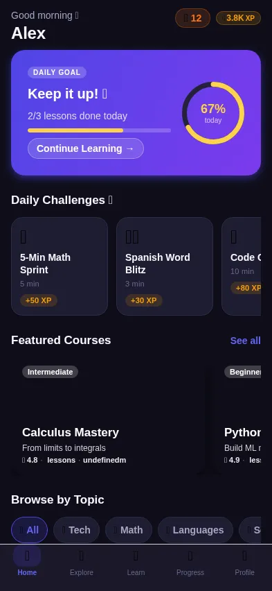 SmartLearn EdTech App