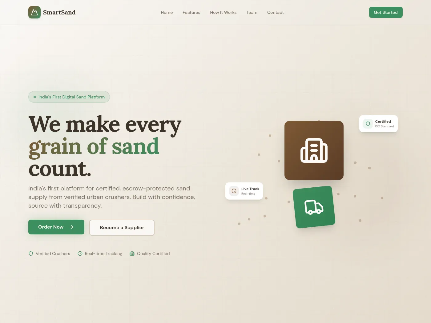 SmartSand Landing Page