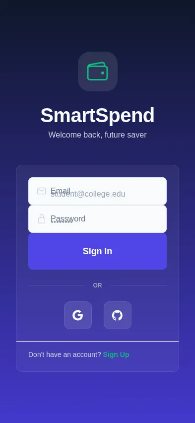 SmartSpend Student Wallet
