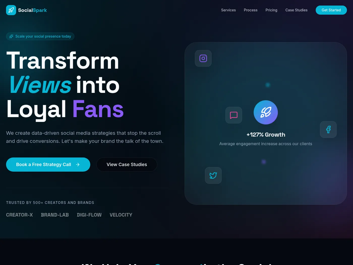 SMM Landing Modern UI