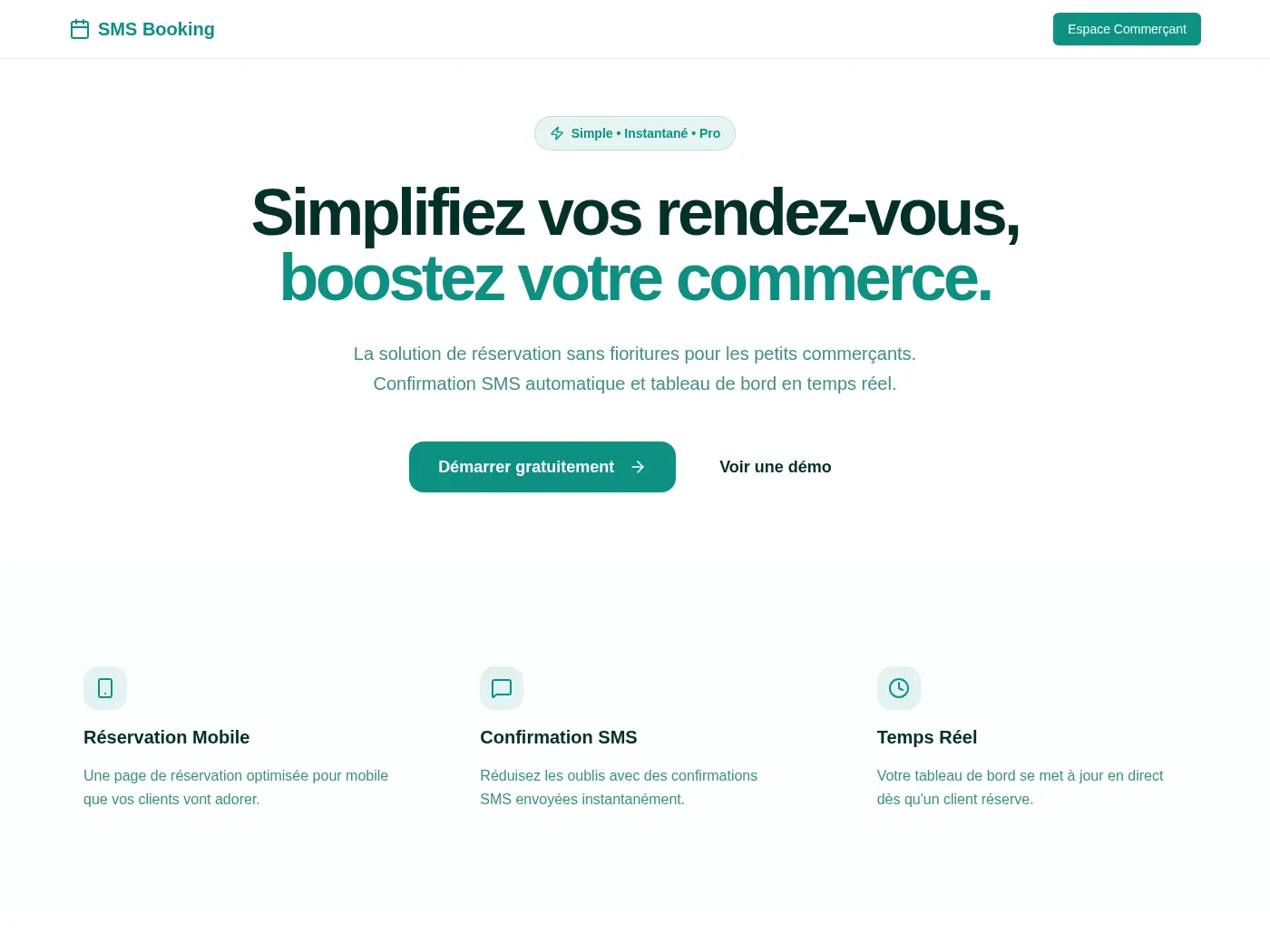 SMS Booking Simple