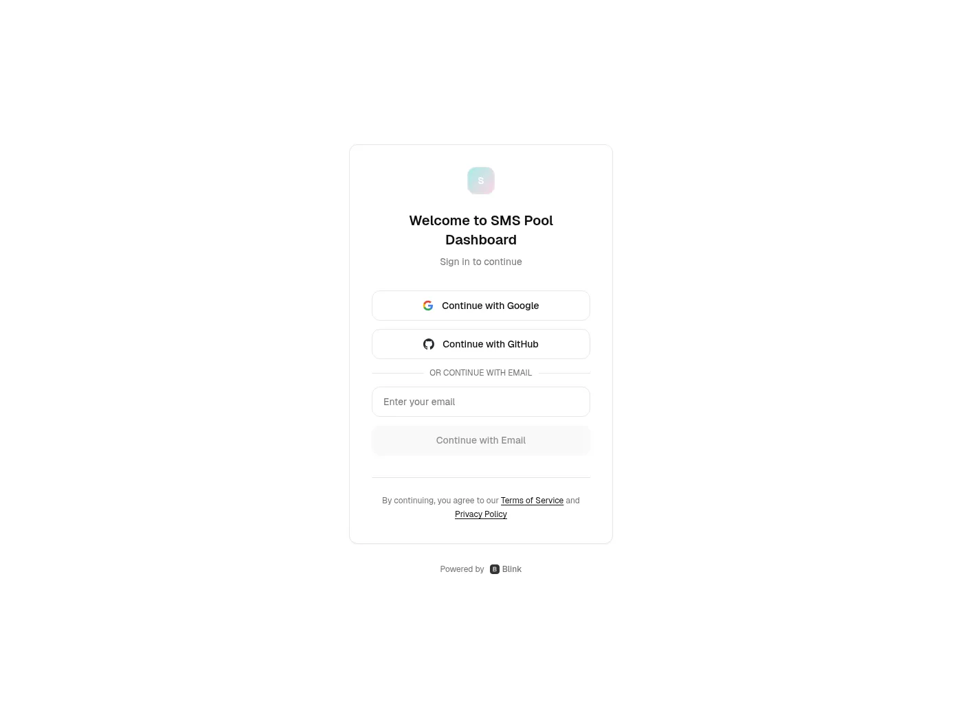 SMS Pool Dashboard