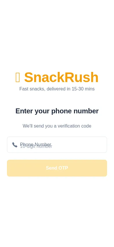 SnackRush Delivery App