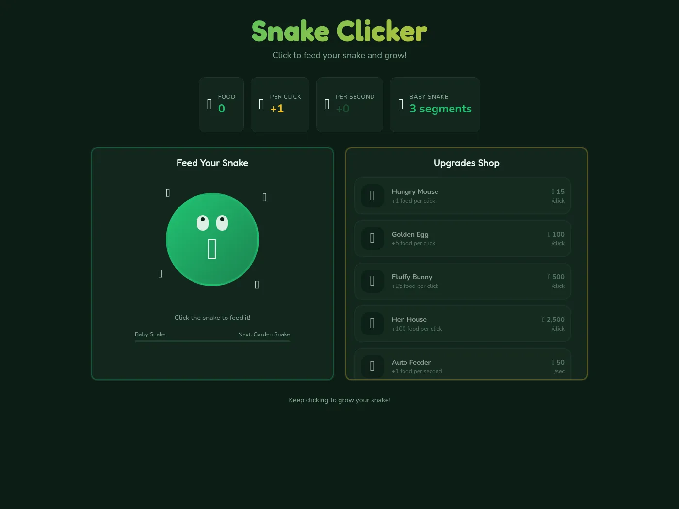 Snake Clicker Game