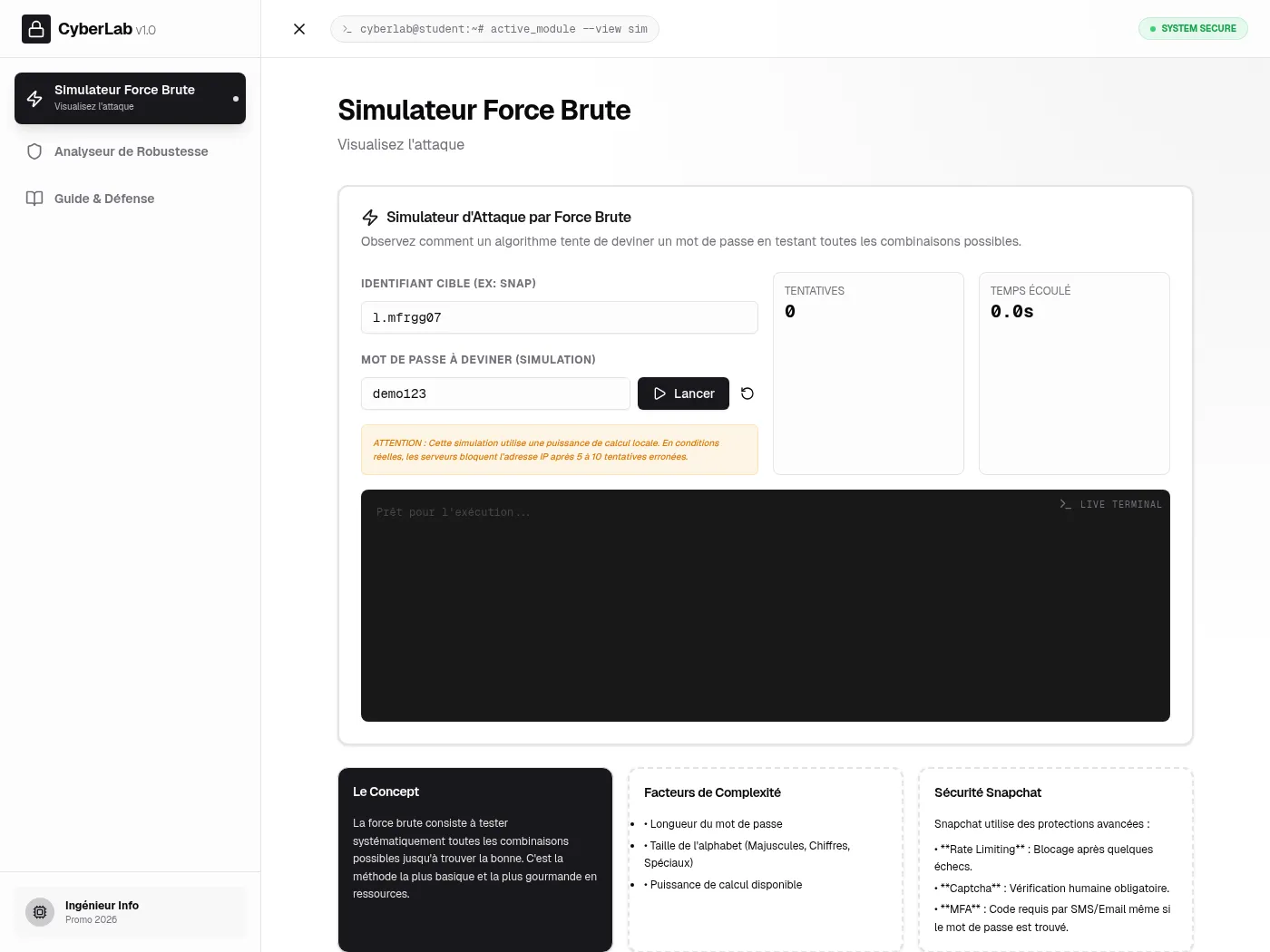 Snap Password Brute Force