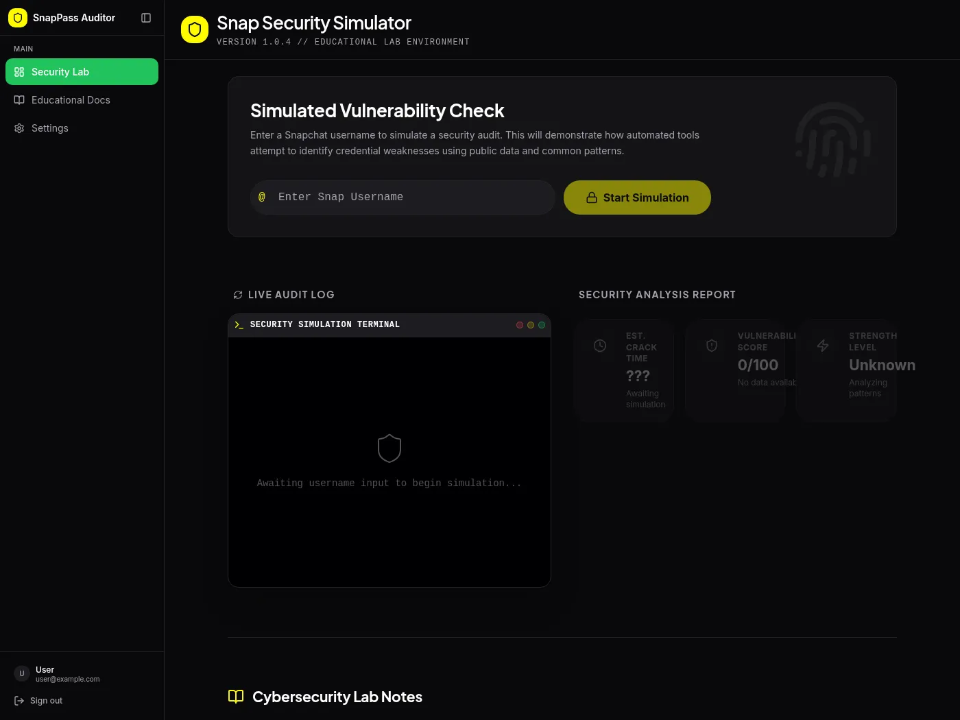 Snap Password Tester