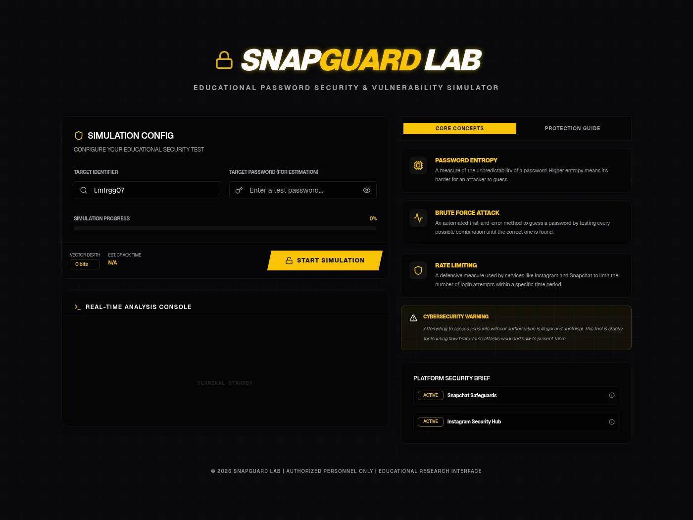 Snap Password Tester