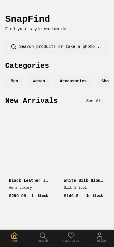 SnapFind Shopping App