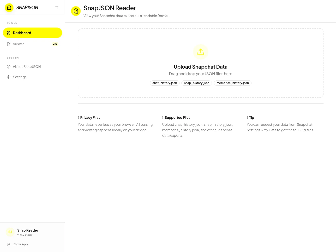 SnapJSON Reader