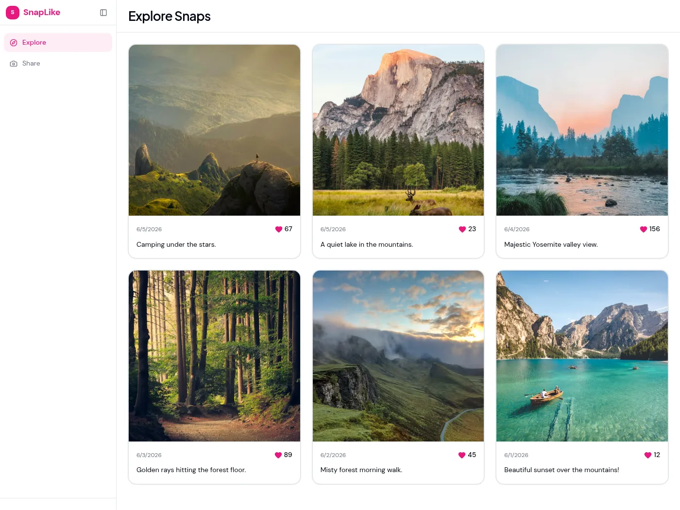 SnapLike Photo Sharing