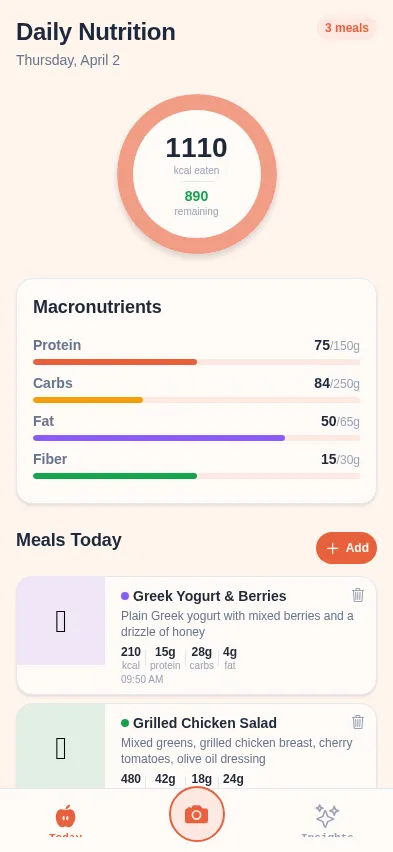 SnapMeal AI Tracker