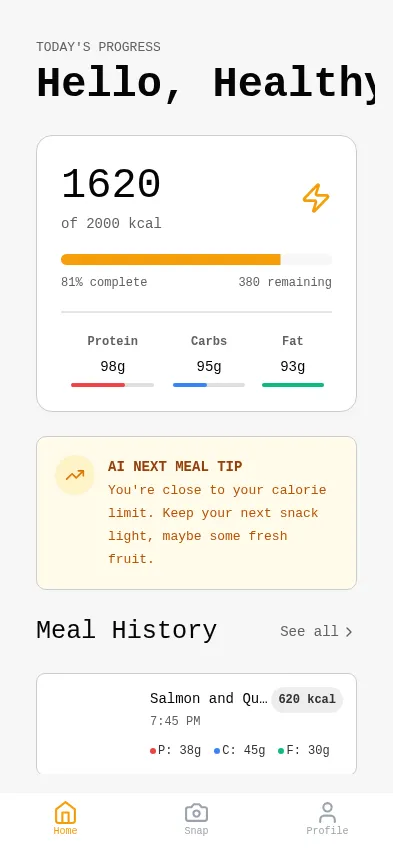 SnapMeal Nutrition Tracker