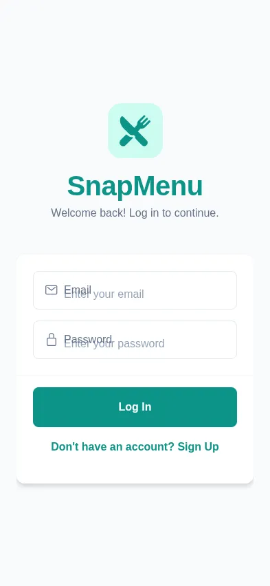 SnapMenu App