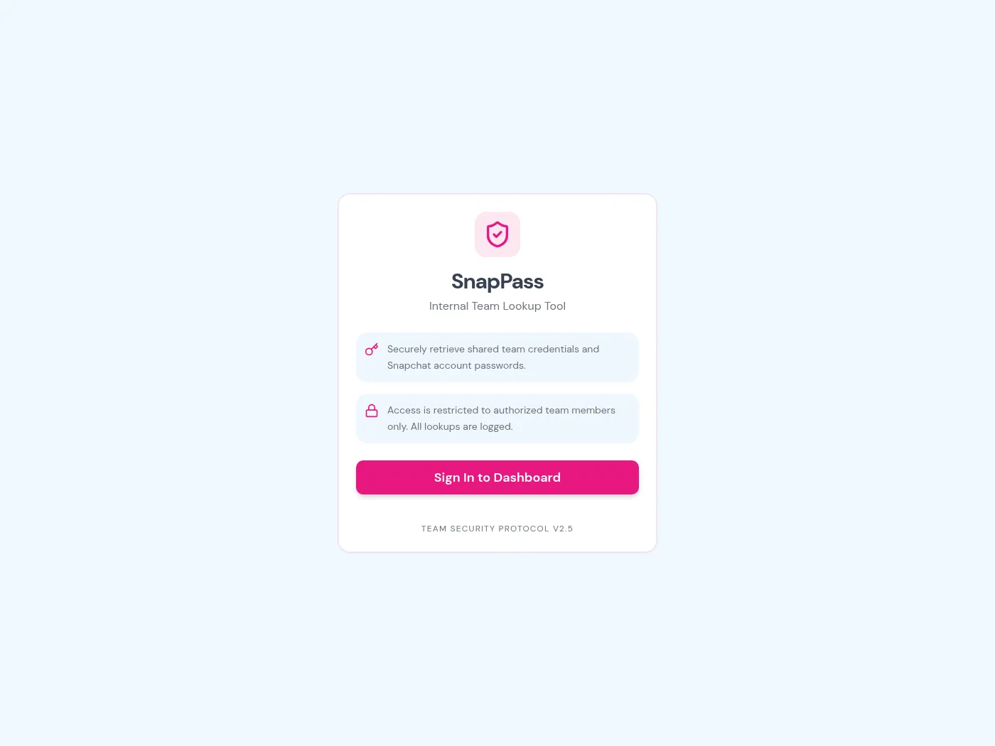 SnapPass Lookup Tool