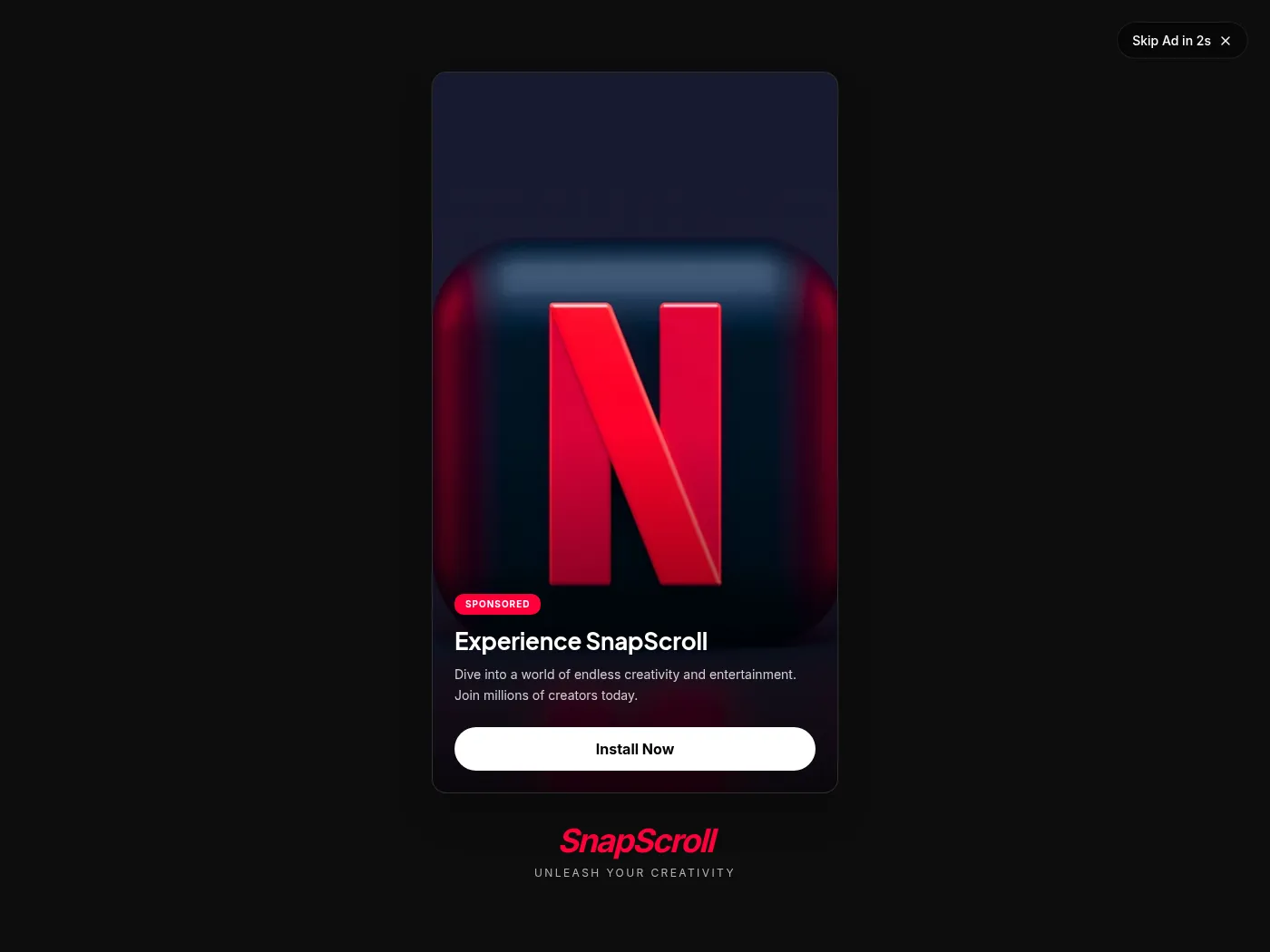 SnapScroll Video App
