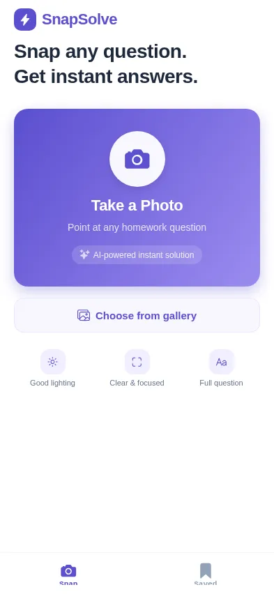 SnapSolve Study App