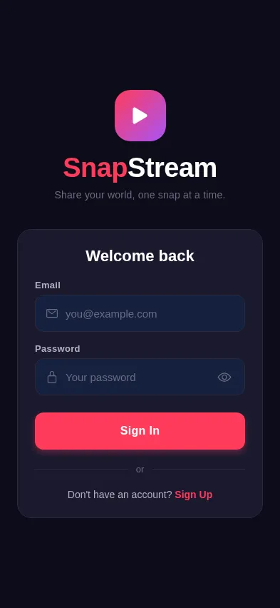 SnapStream Social App