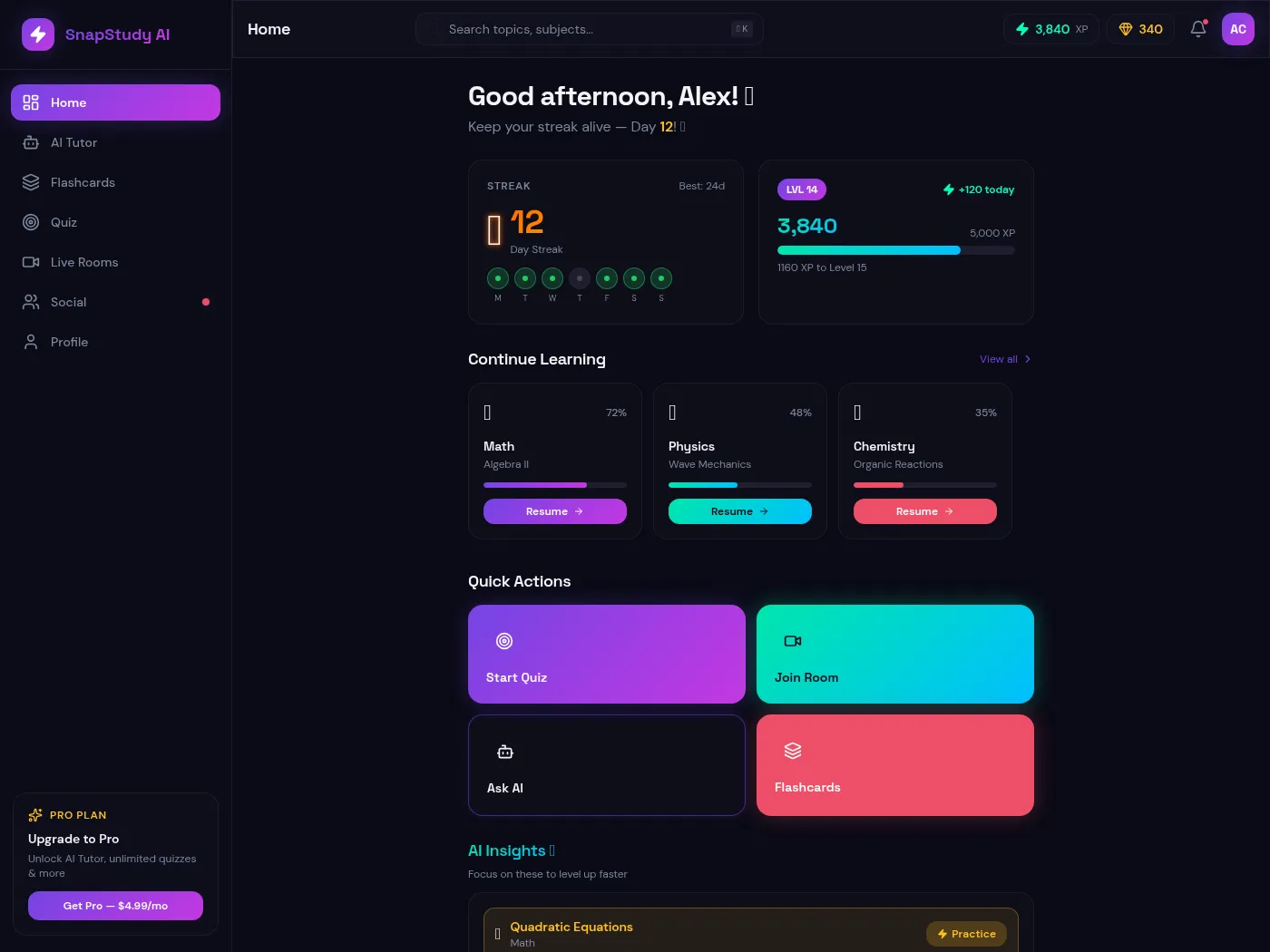 SnapStudy AI UX Suite