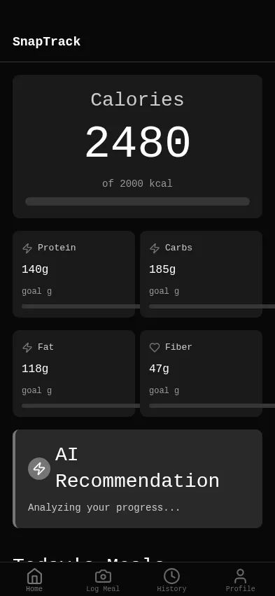 SnapTrack Nutrition App