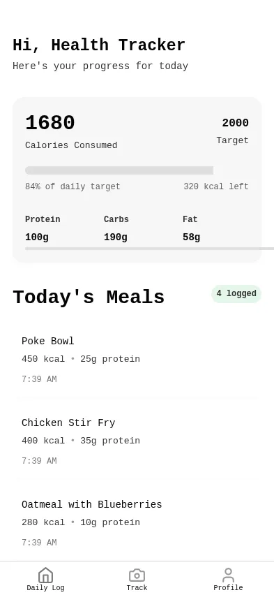 SnapTrack Nutrition App