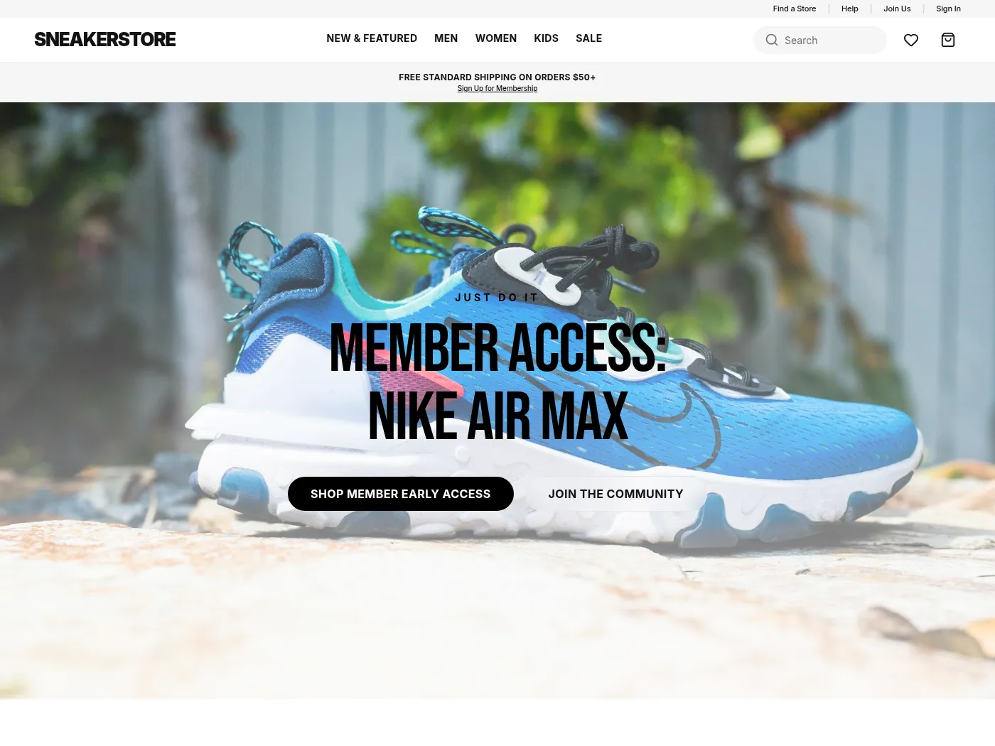 SneakerStore Landing Page
