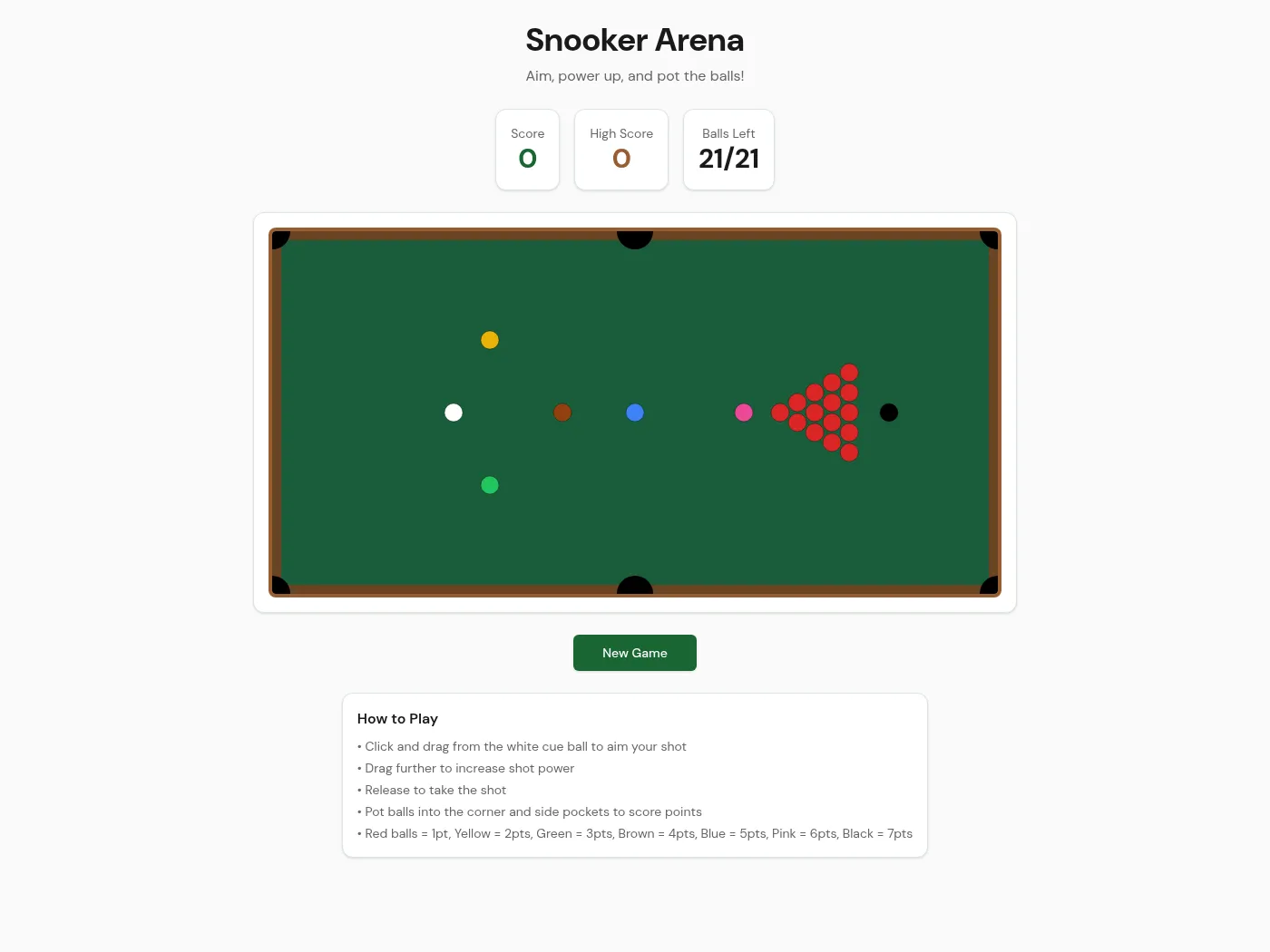 Snooker Game Arena