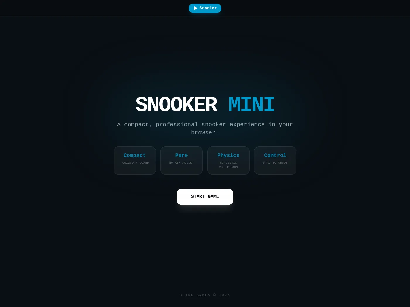 Snooker Microgame Webpage