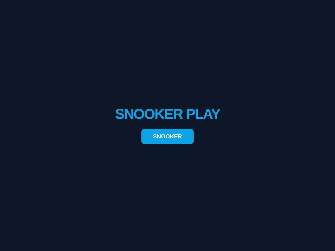 Snooker Play Web App
